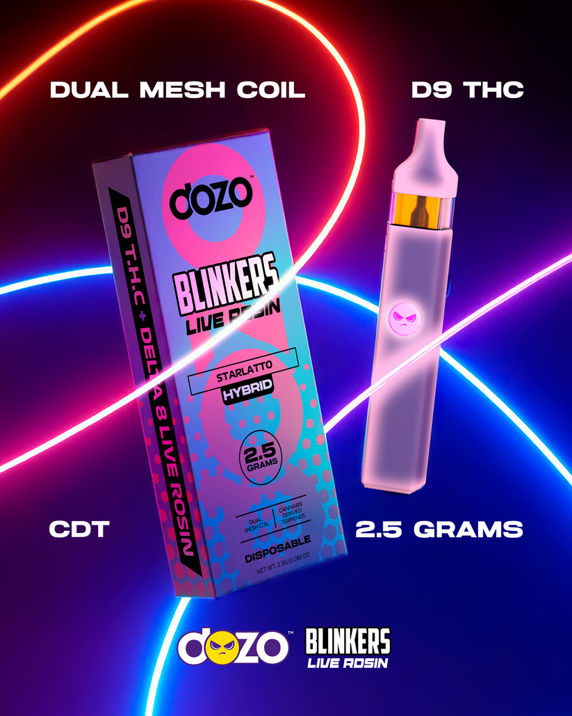Dozo Blinkers 2.5g Live Rosin THC Disposable - Premium Cannabis Vape ...