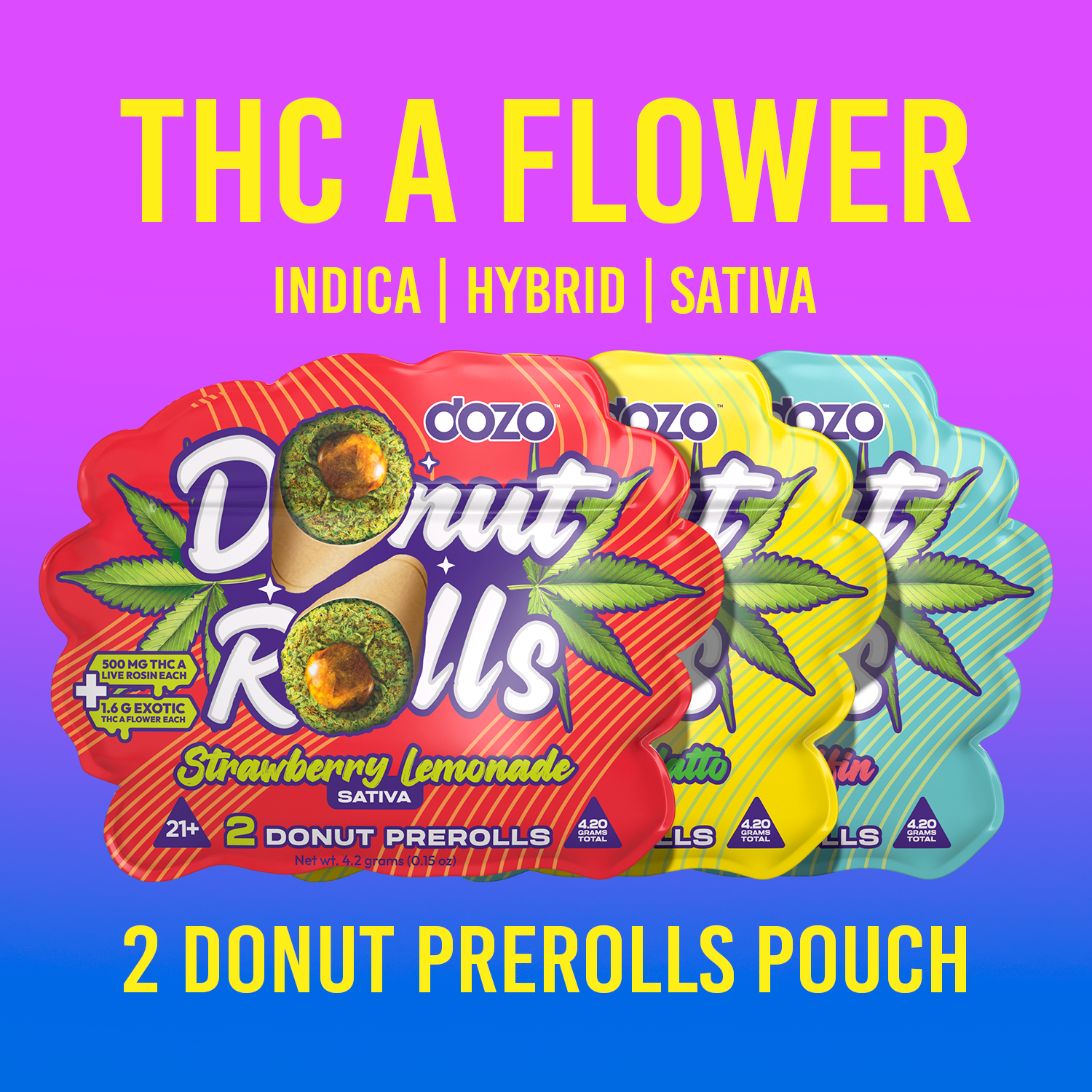 Dozo Donut Prerolls 4.20g - Premium THC Experience – puredozo