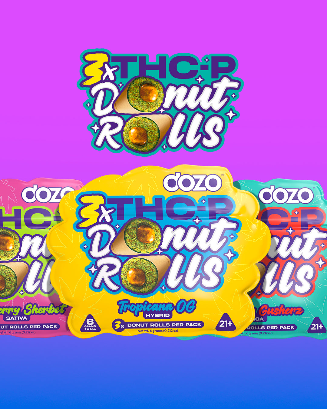 Dozo Donut Prerolls 6g - 3 Premium Joints per Pack - Smooth THC Hit ...