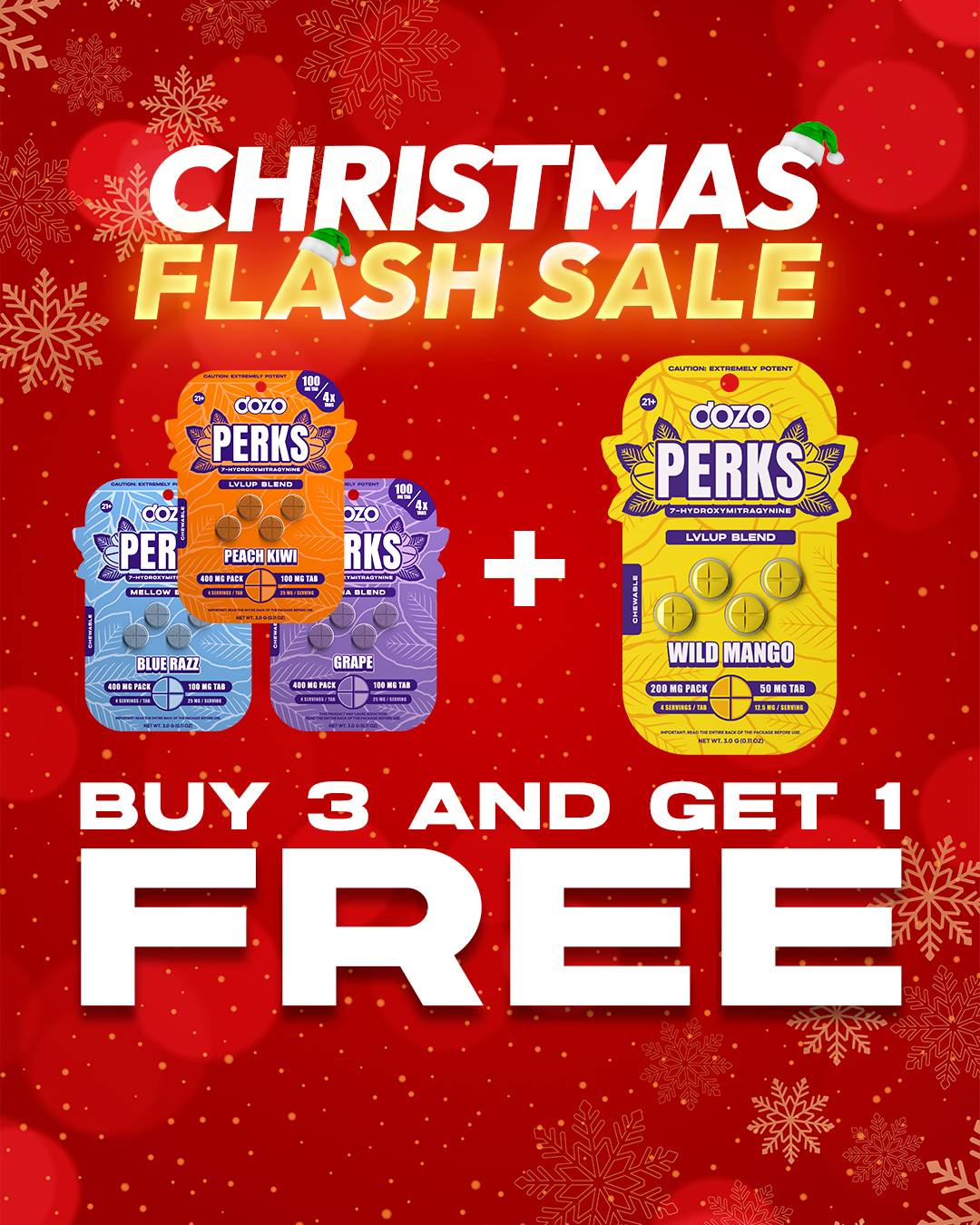 Dozo PERKS 7-OH 100mg 4ct | 400mg per Pack | $0.08 per MG | $34.97 per ...